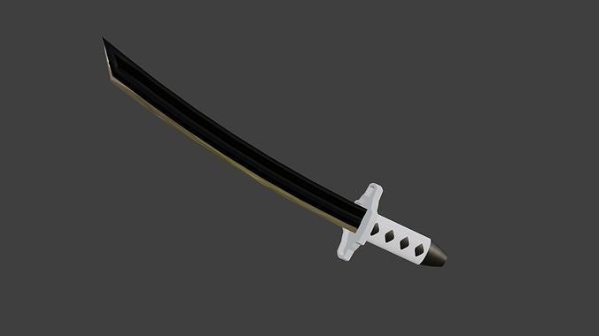 Simple black katana 3D model | CGTrader