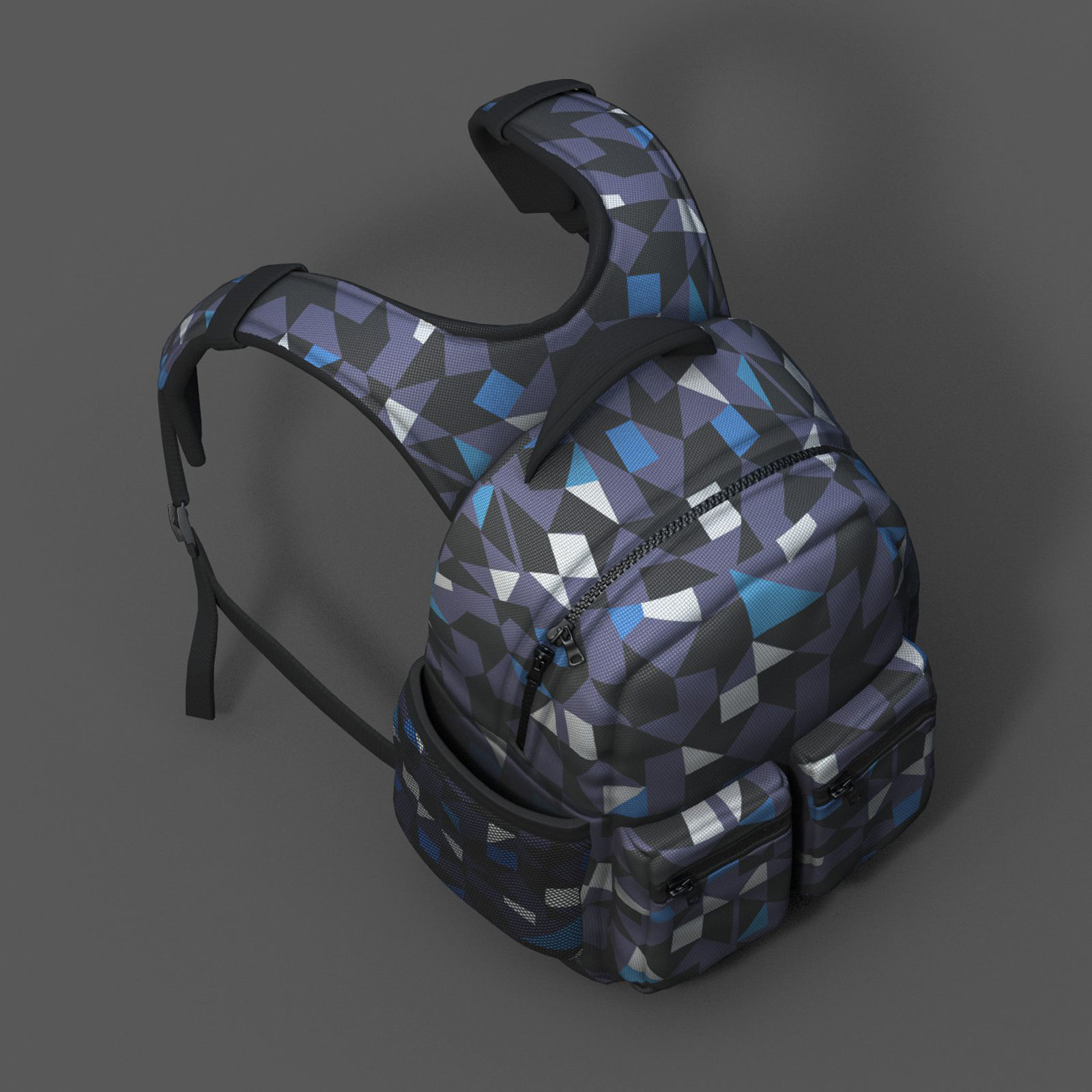 3D model Backpack Camping scifi military futuristic baggage bag VR / AR ...