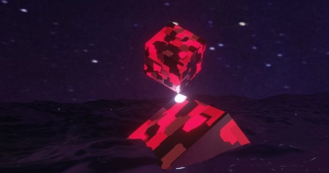 The Box crystal in middle of night sky free 3D model animated | CGTrader