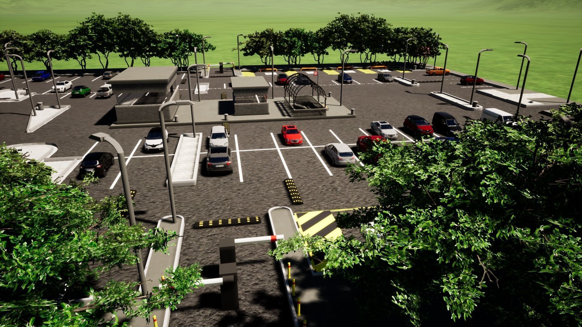 3D model Public Car Park Area VR / AR / low-poly | CGTrader