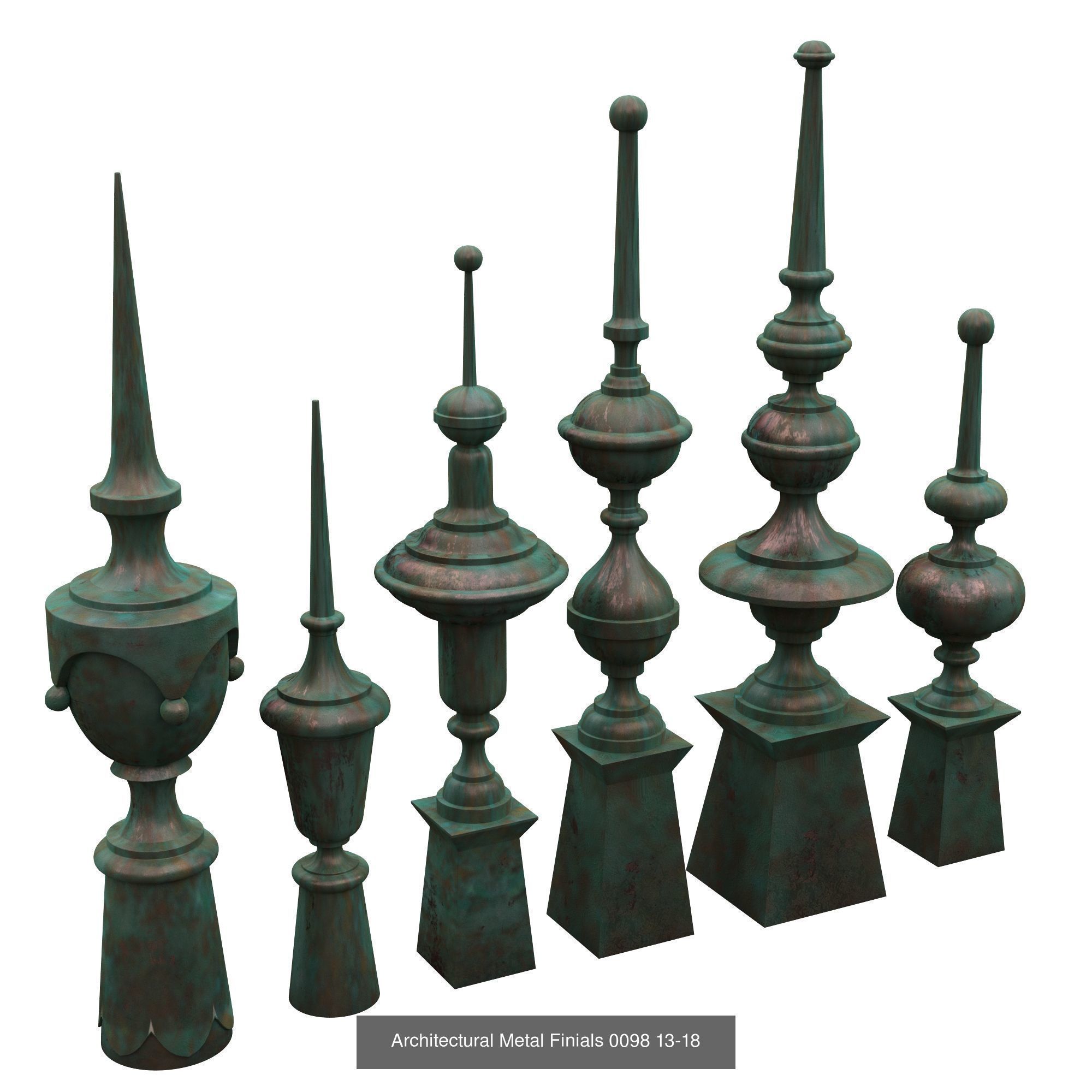 Architectural Metal Finials 18 pieces 3D Model Collection | CGTrader