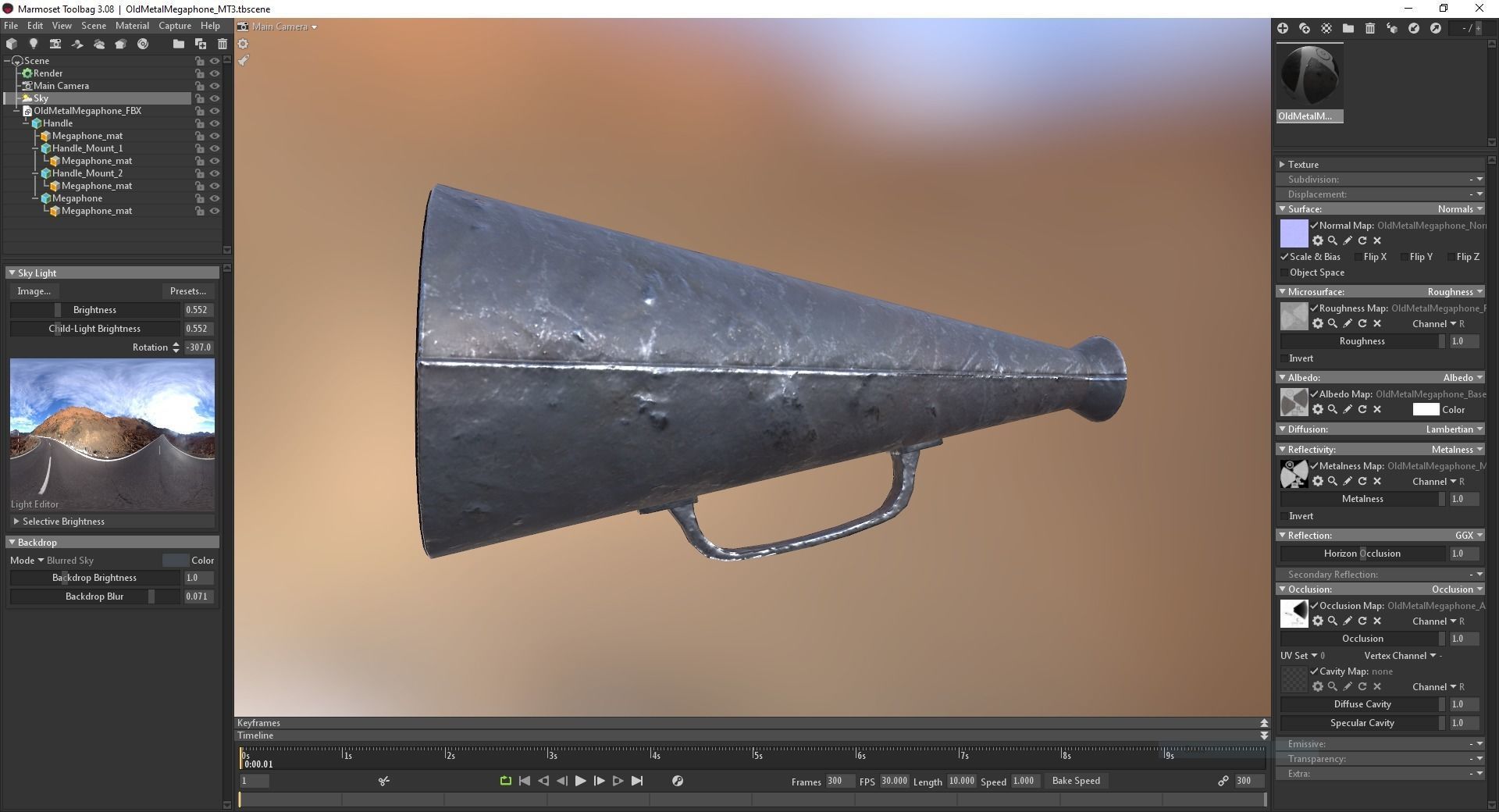3D model Old Metal Megaphone VR / AR / low-poly | CGTrader