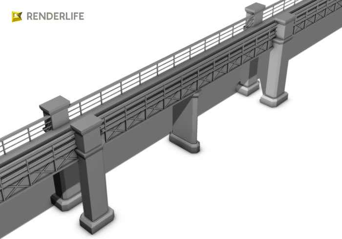 Train bridge 3D model animated | CGTrader