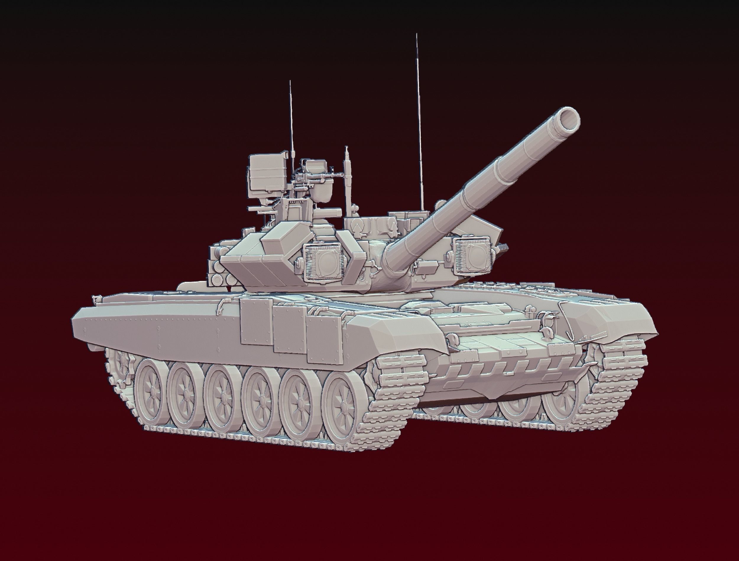 Tank T90 T 90 t-90 3D model 3D printable OBJ FBX STL BLEND