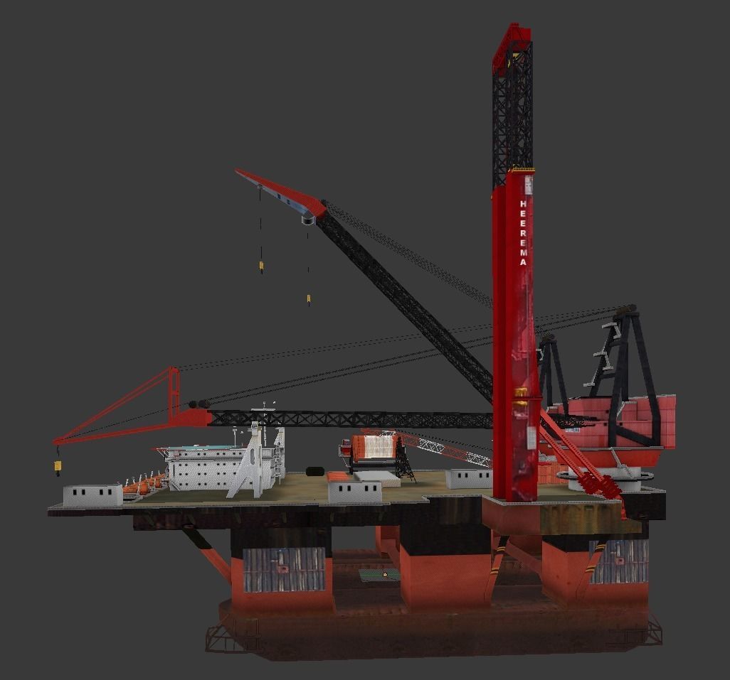 3D model Heerema Balder Semi Submersible Crane Offshore Vessel VR / AR ...
