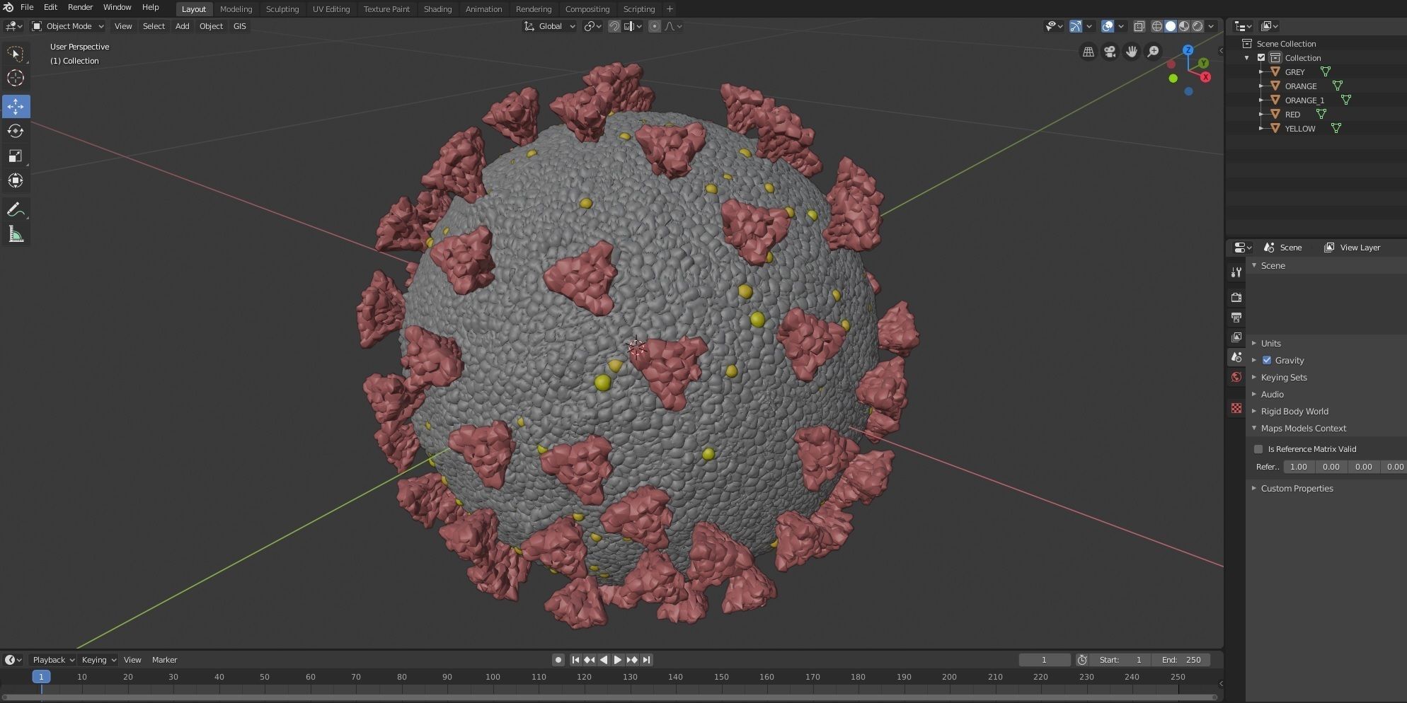 Simple model SARS COV 2 COVID 19 CORONA Virus 3D model | CGTrader