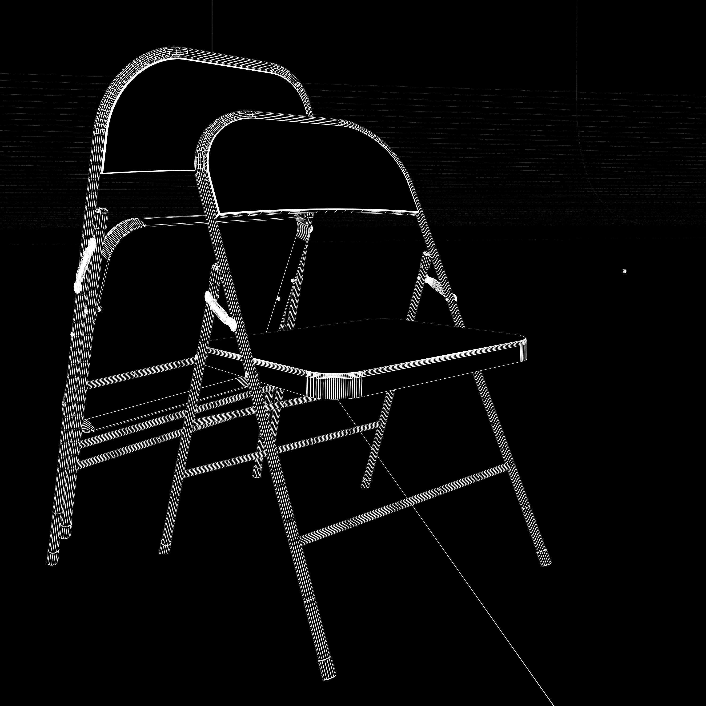 002vintage foldingchair metal render ready vray free 3D model | CGTrader
