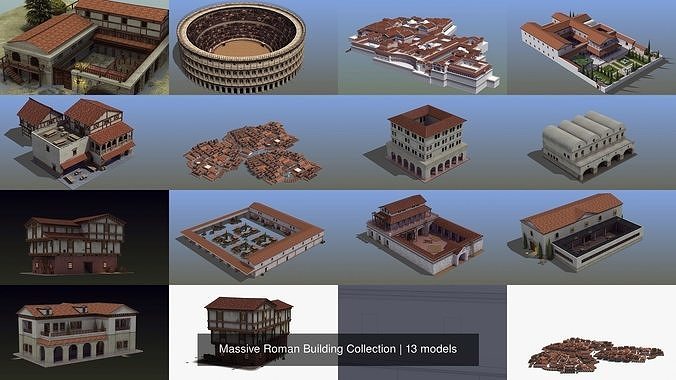 Massive Roman Building Collection VR / AR / low-poly | CGTrader