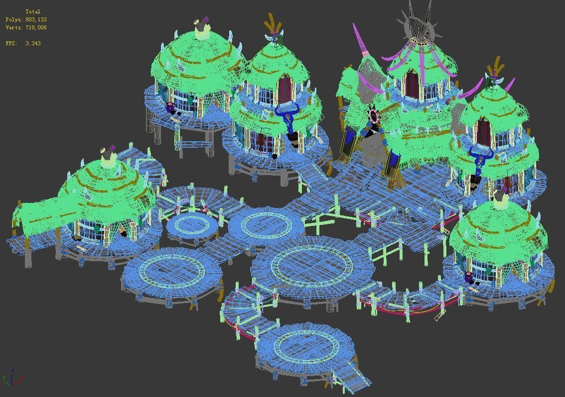 Primitive tribes - water village architecture 3D model | CGTrader