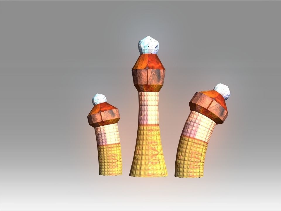 3D model Funny 3 Cyclops Towers VR / AR / low-poly | CGTrader