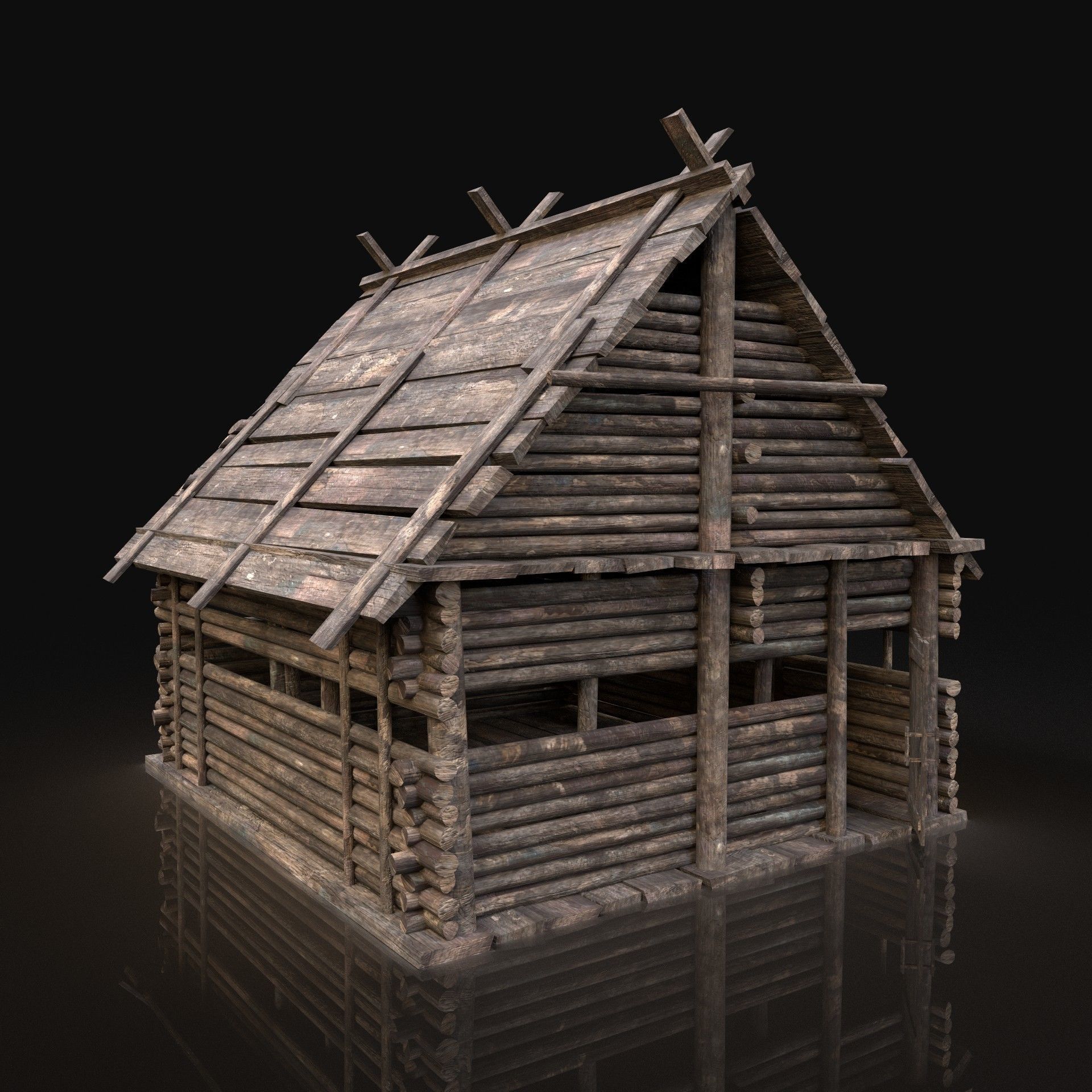 AAA Next Gen Medieval Log Forest Wooden House Cottage Hut Cabin free VR ...