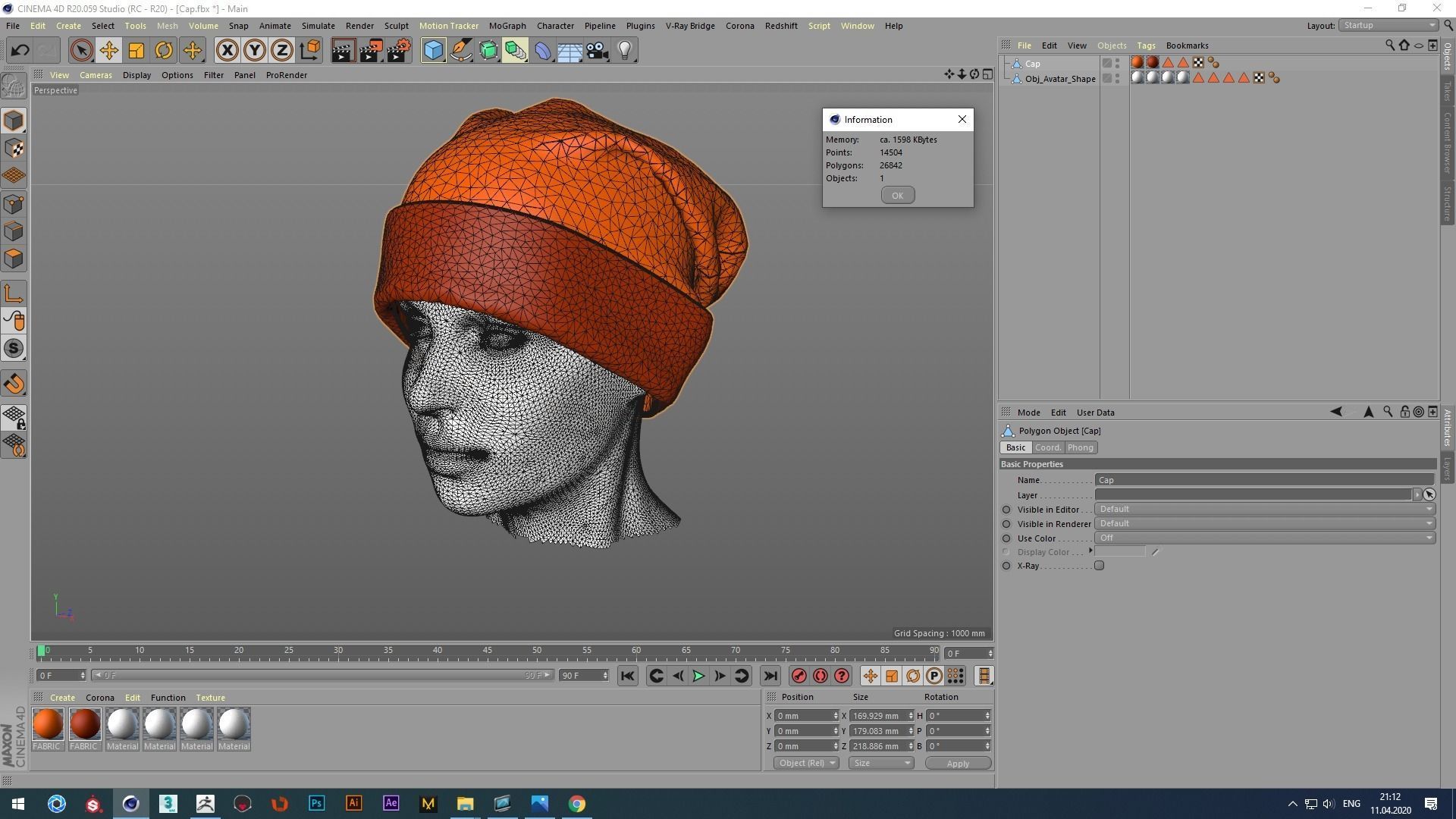 Marvelous designer 9 Cap free 3D model | CGTrader
