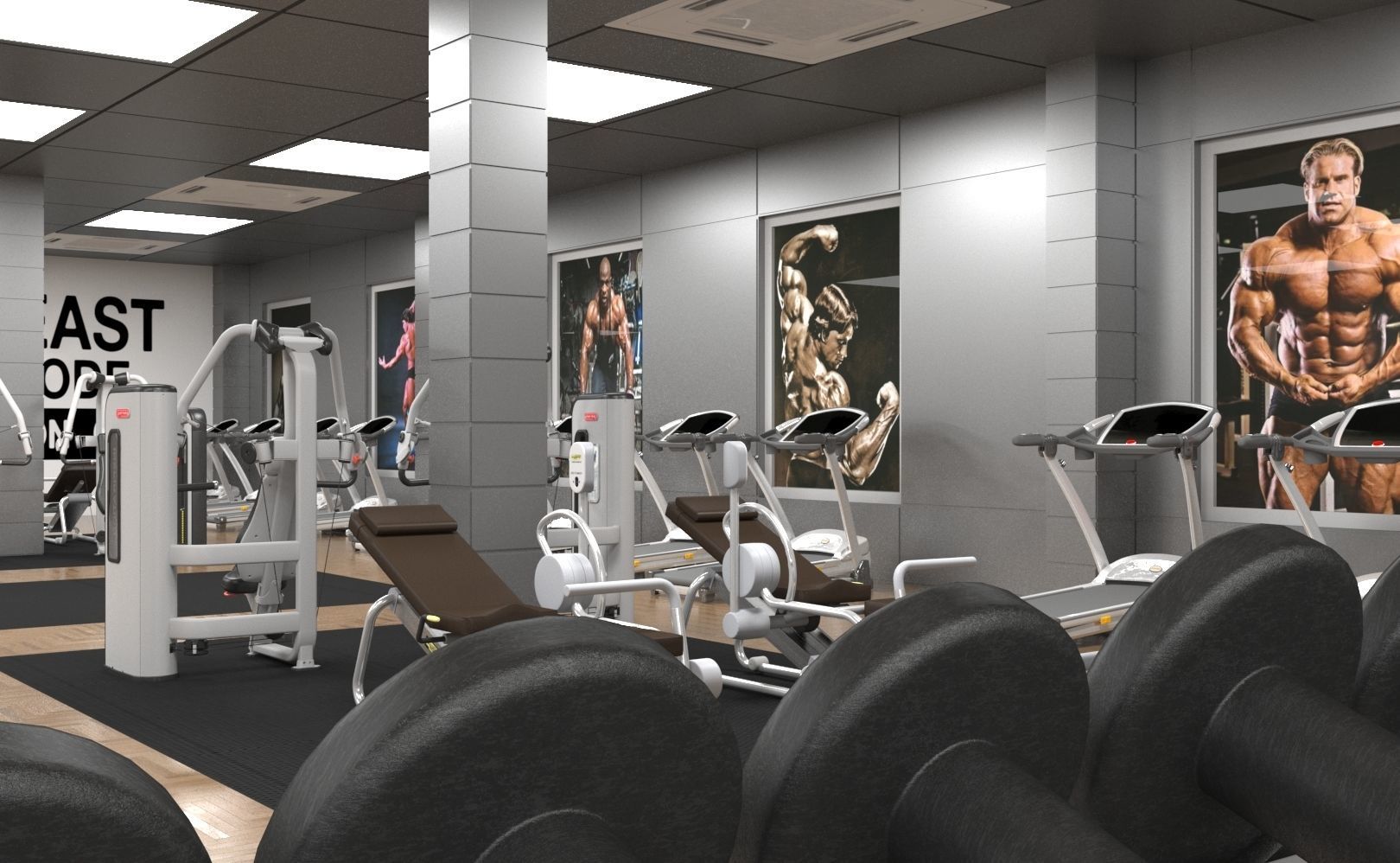Gym Design For a Sports center in Oman 3D model | CGTrader