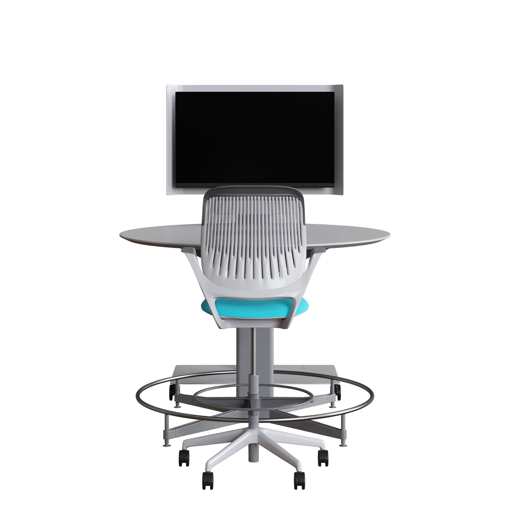 Steelcase - Media Scape Mobile and Round Table 3D model | CGTrader