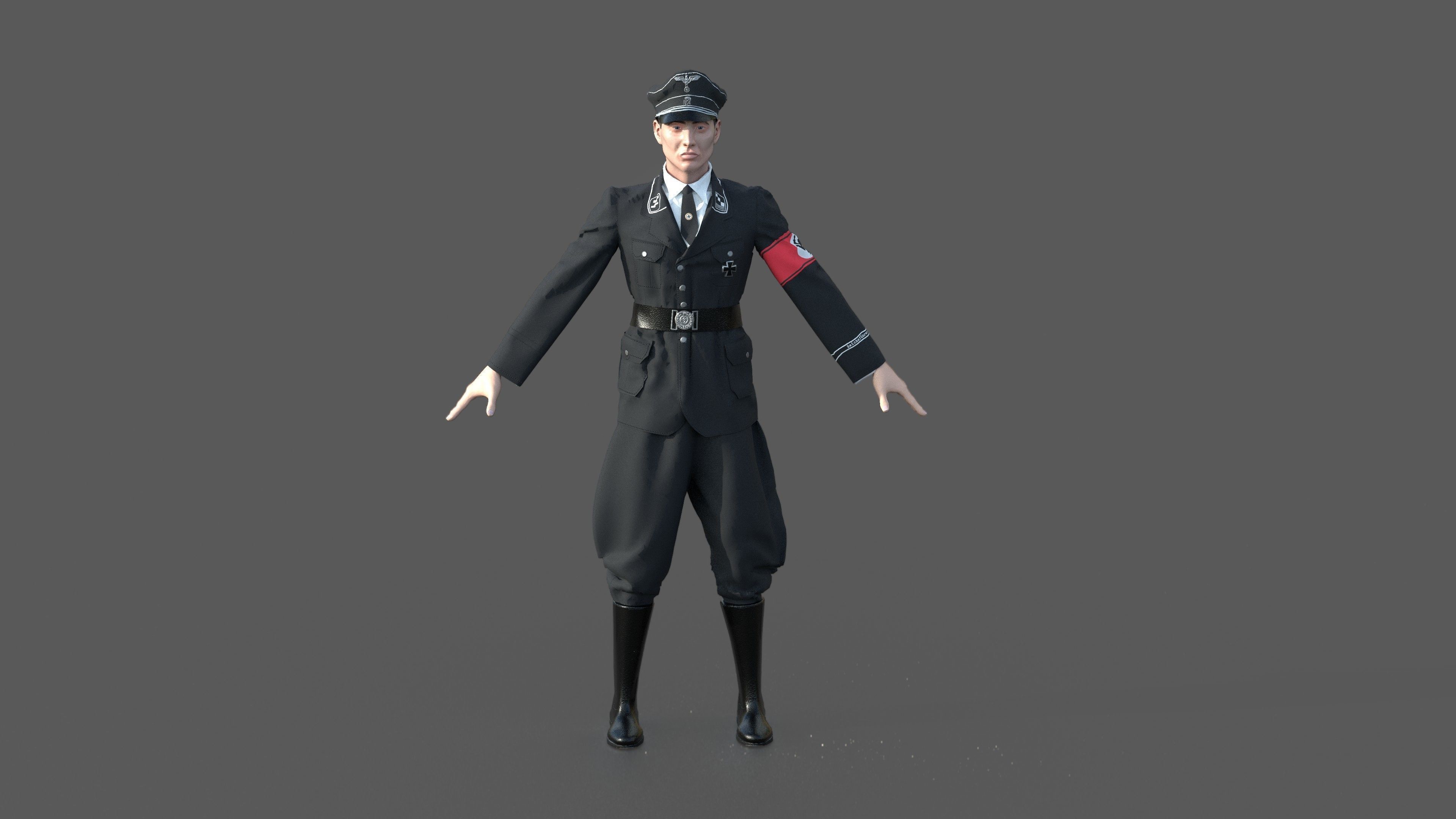 GERMAN SS OFFICER 3D model | CGTrader