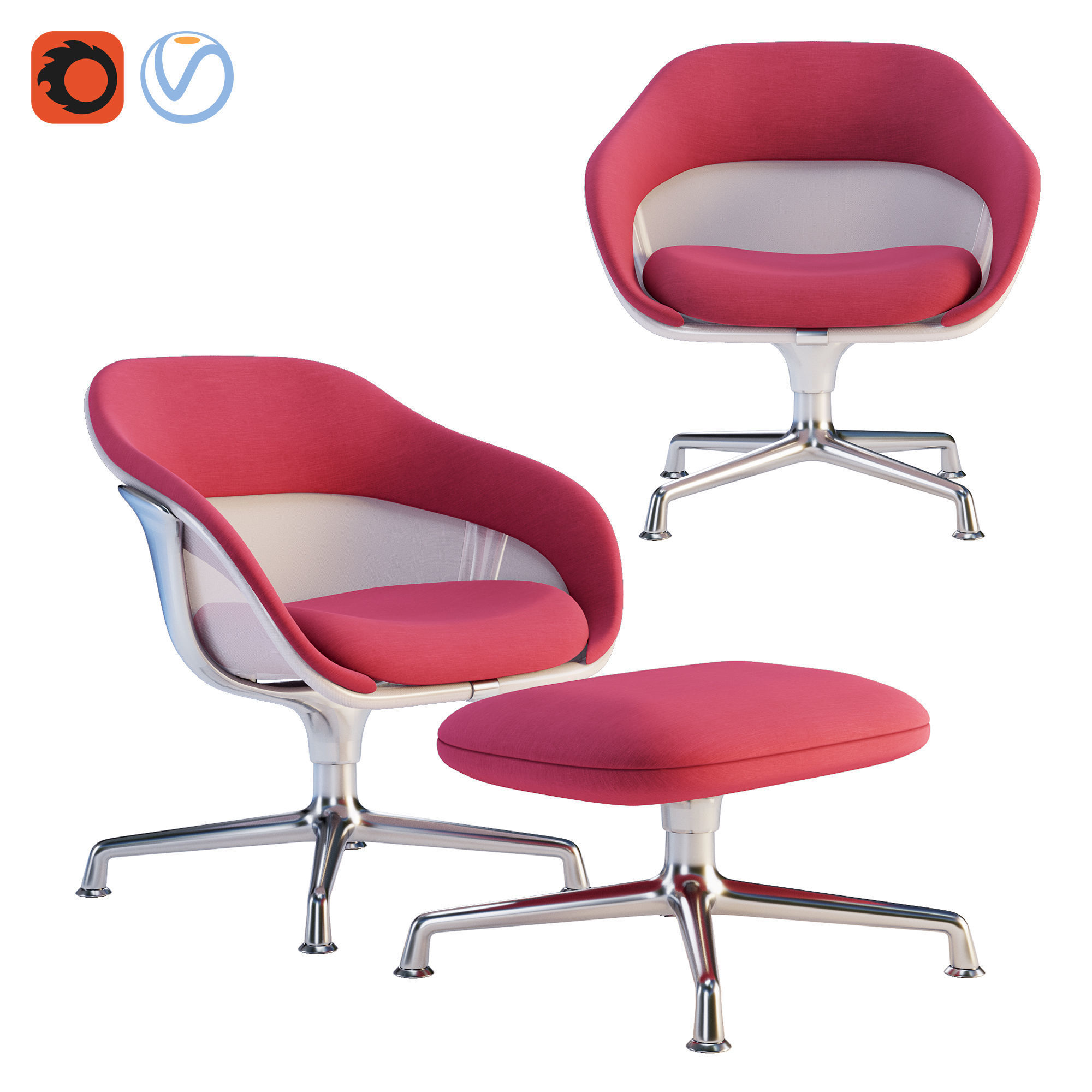 Coalesse - SW 1 Conference Seating and Pouf 3D model | CGTrader