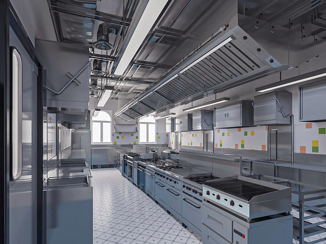 Commercial Kitchen 2 3D model | CGTrader