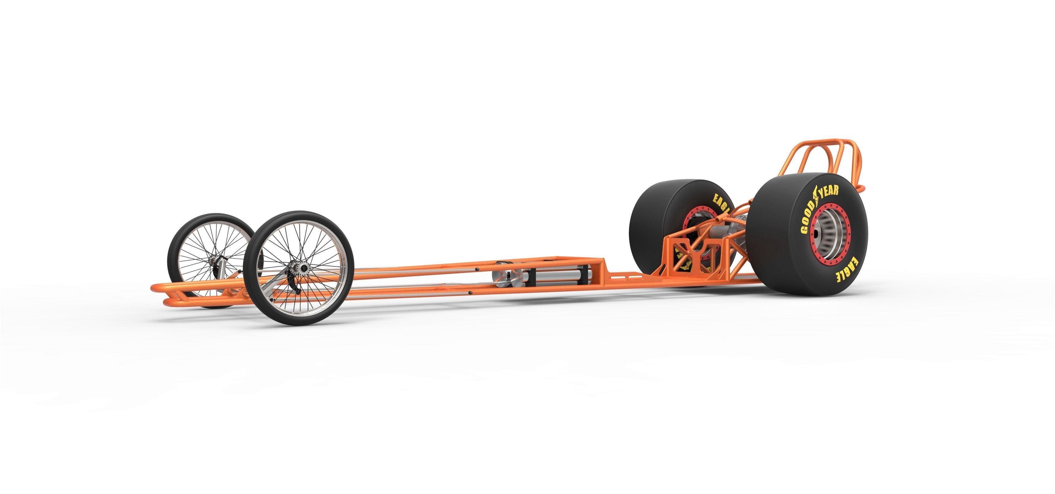 Chassis of front engined dragster 3D model | CGTrader