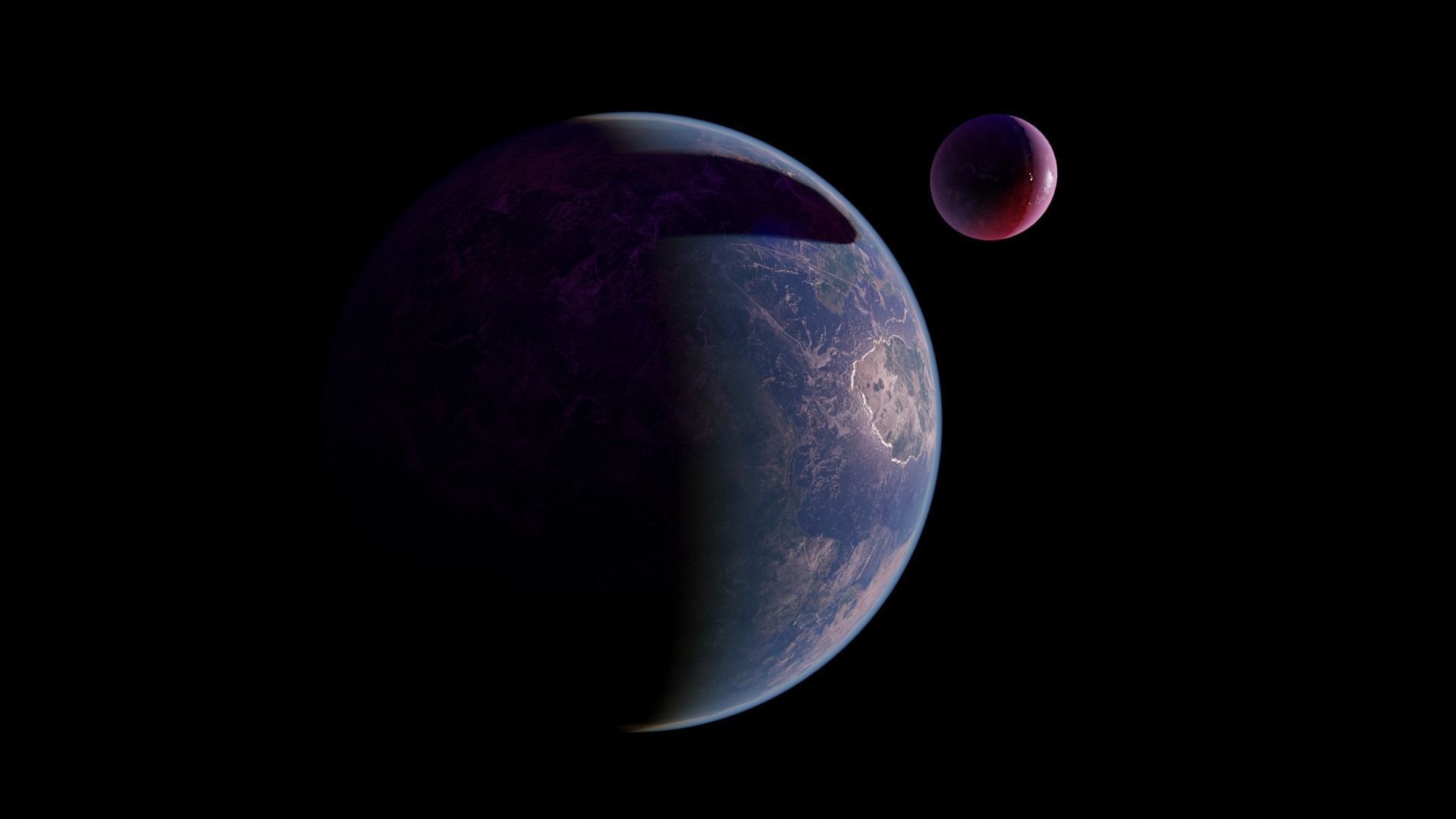 Cinematic Planet with Moon 3D model | CGTrader
