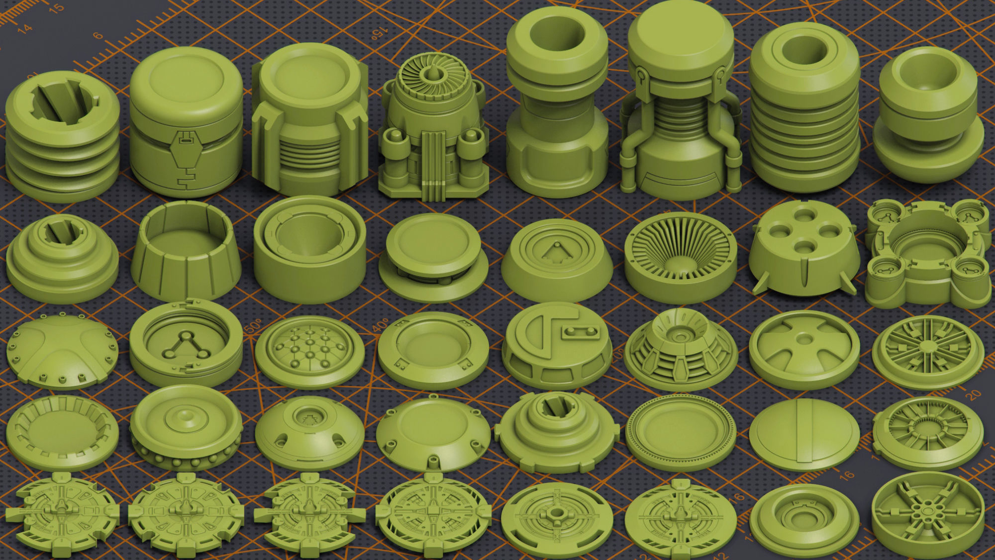 Mega Pack Hard Surface Kitbash 320 DETAILS 3D model | CGTrader