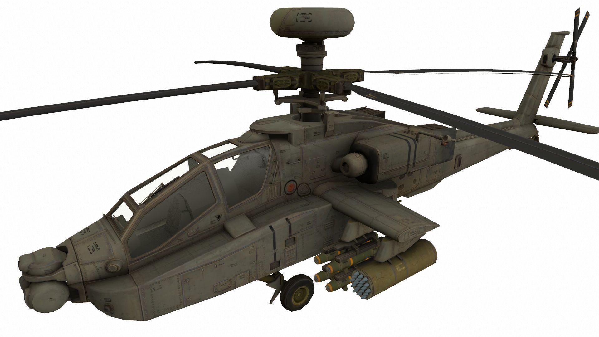 3D model low-poly AH-64 Apache | CGTrader