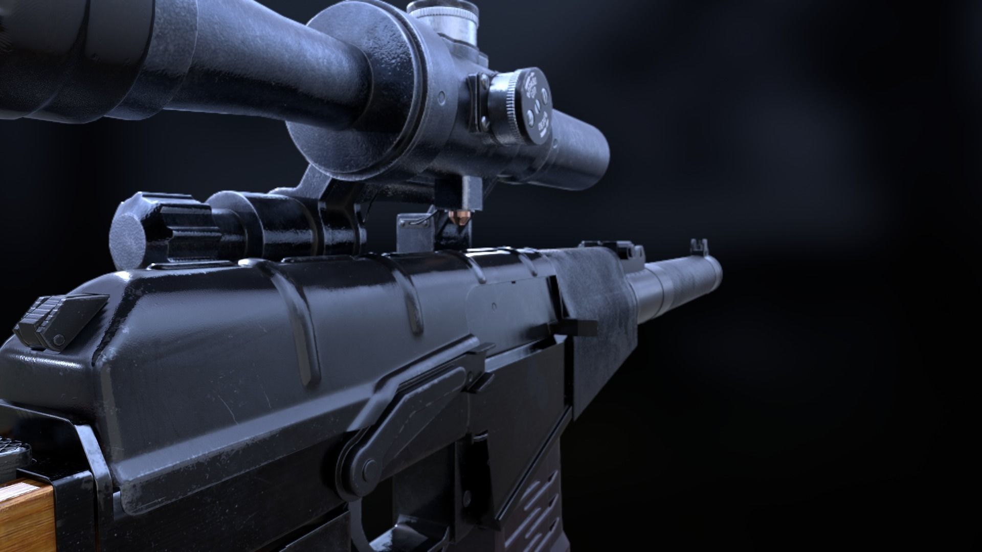 3D model VR - AR VSS Vintorez sniper rifle PBR VR / AR / low-poly ...