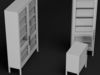 Bookcase set cabinet 3D model | CGTrader