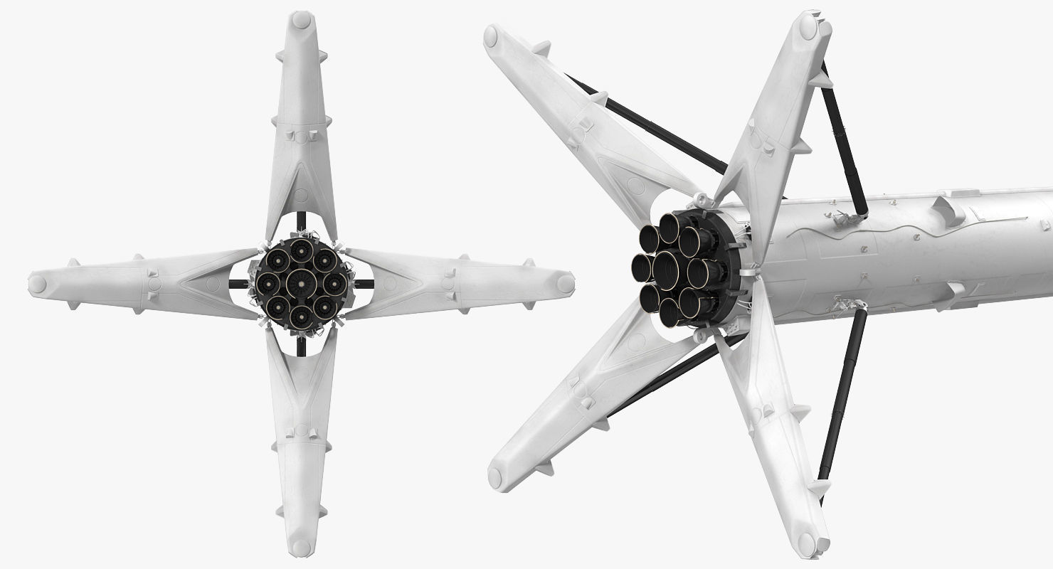 Falcon 9 First Stage with Landing Legs 3D model | CGTrader