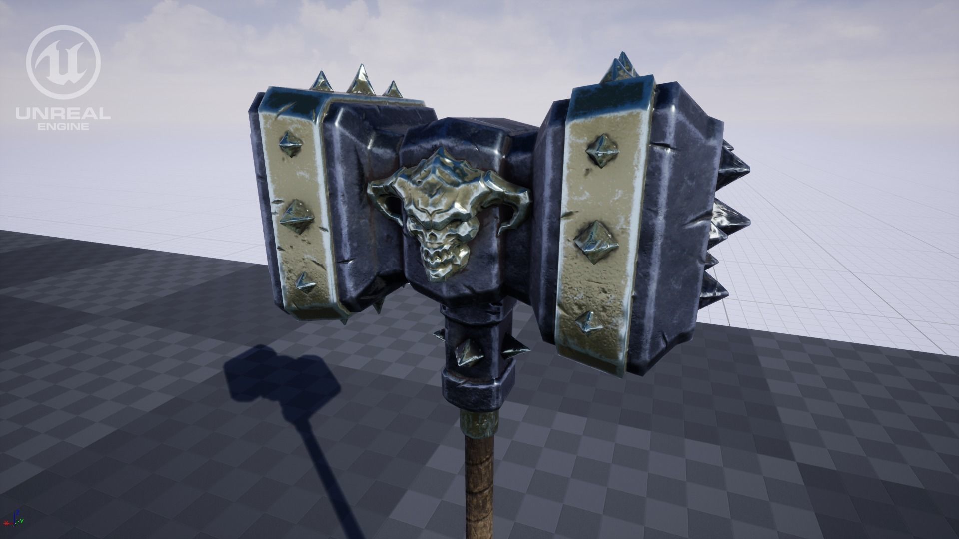 3D model Spiked warhammer VR / AR / low-poly | CGTrader
