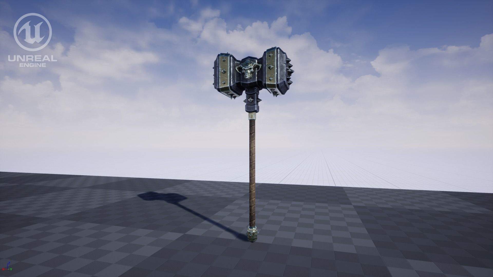 3D model Spiked warhammer VR / AR / low-poly | CGTrader