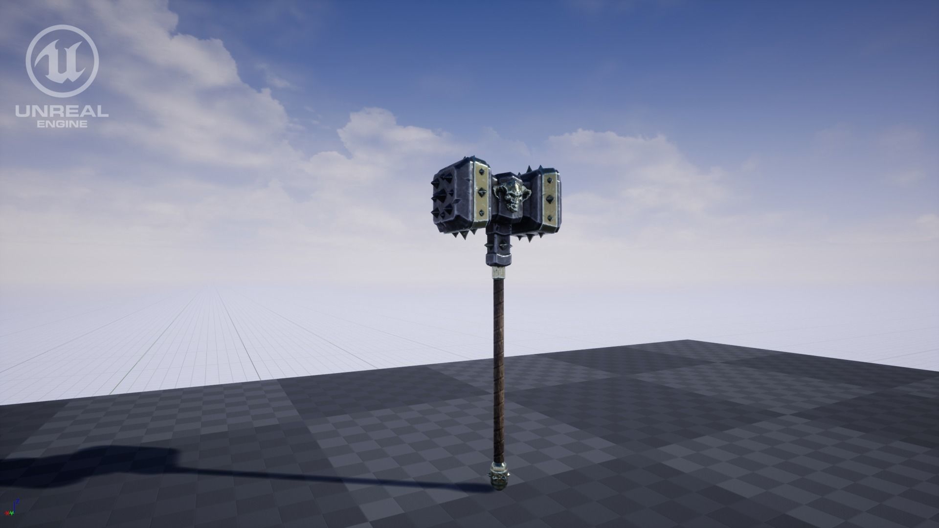 3D model Spiked warhammer VR / AR / low-poly | CGTrader