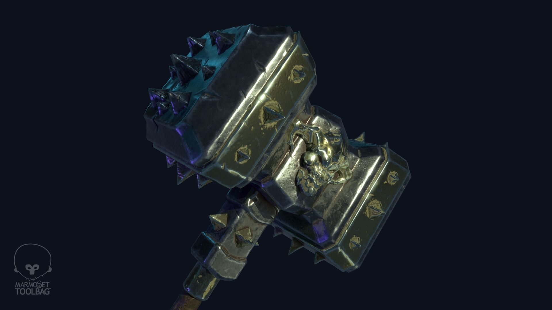 3D model Spiked warhammer VR / AR / low-poly | CGTrader