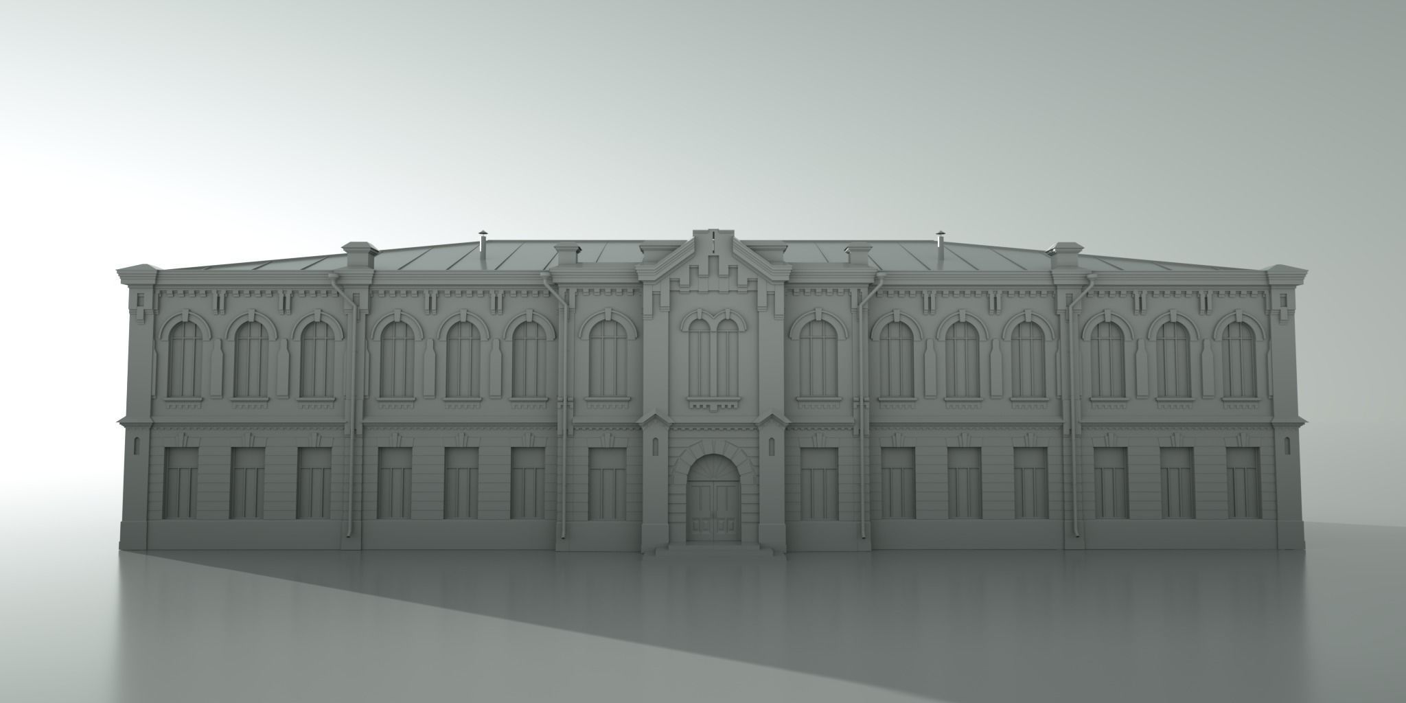 Old brick building from the beginning of 1900s 3D model | CGTrader