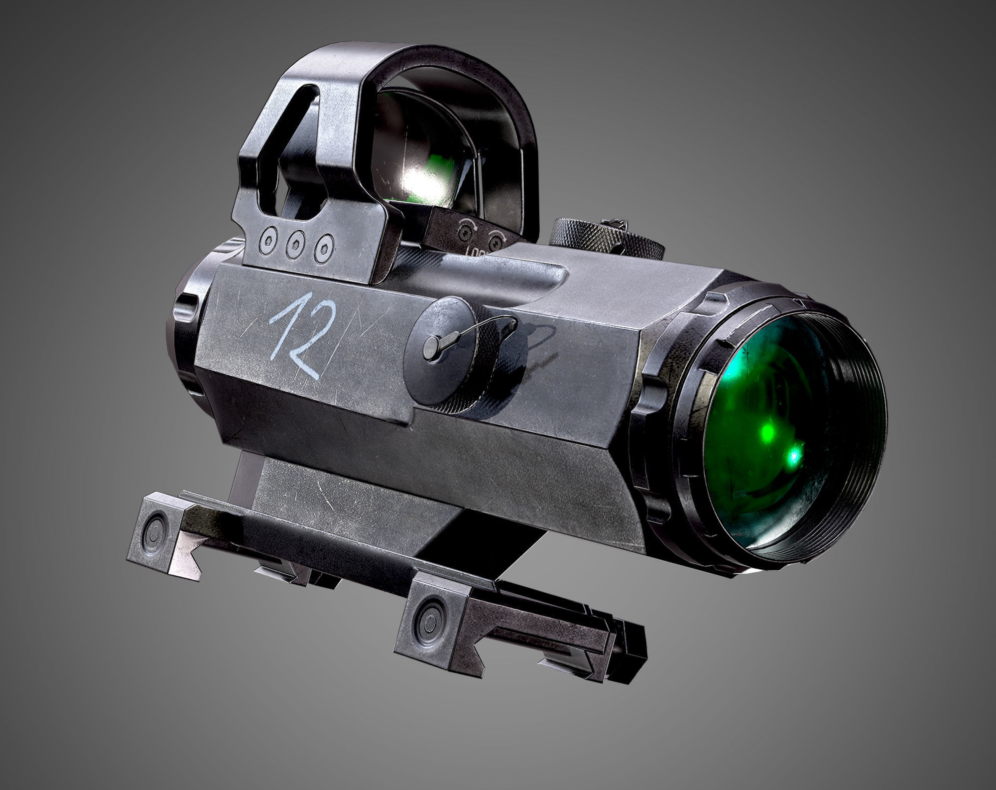3D model 4x24mm Scope Sight Game Ready FPS AAA Asset