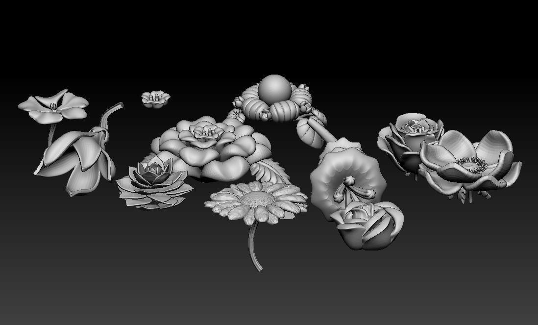flowers 3D model 3D printable | CGTrader