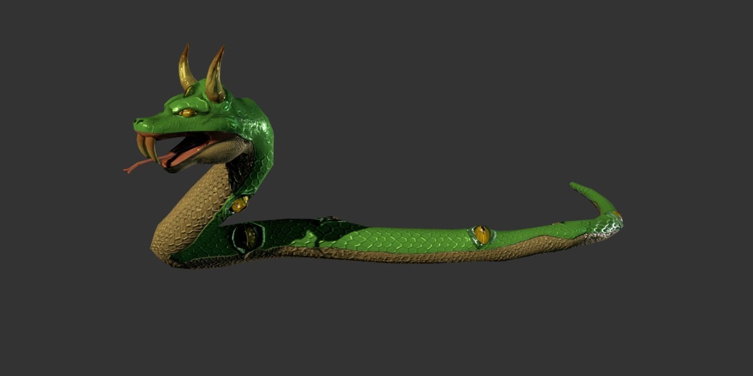 Animated Low Poly PBR Snake 3D model | CGTrader