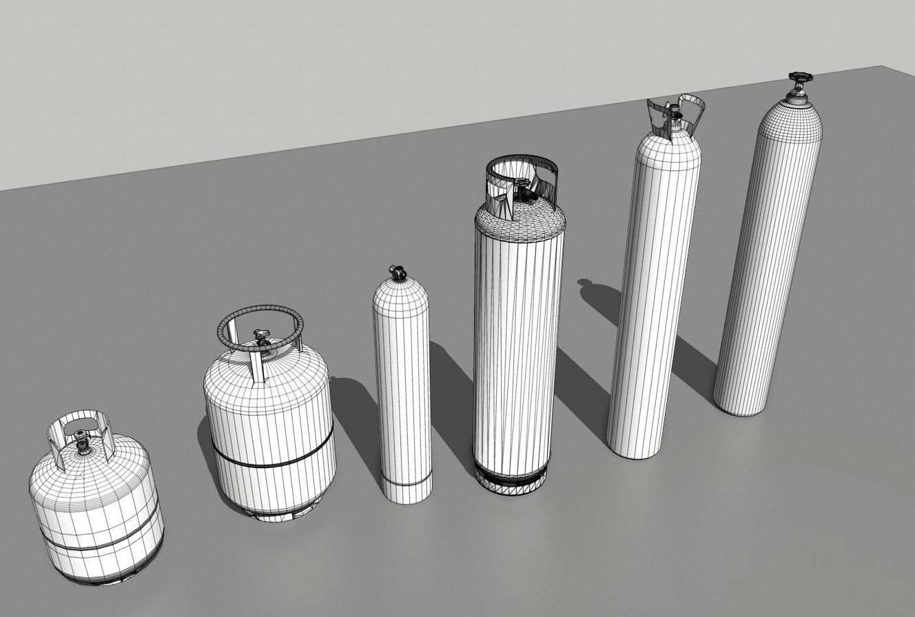 3D model Industrial Gas Cylinders Pack 2 VR / AR / low-poly | CGTrader