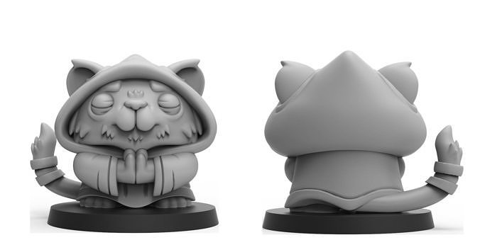 Heresylab - Chibi Cleric Cat 3D model 3D printable | CGTrader