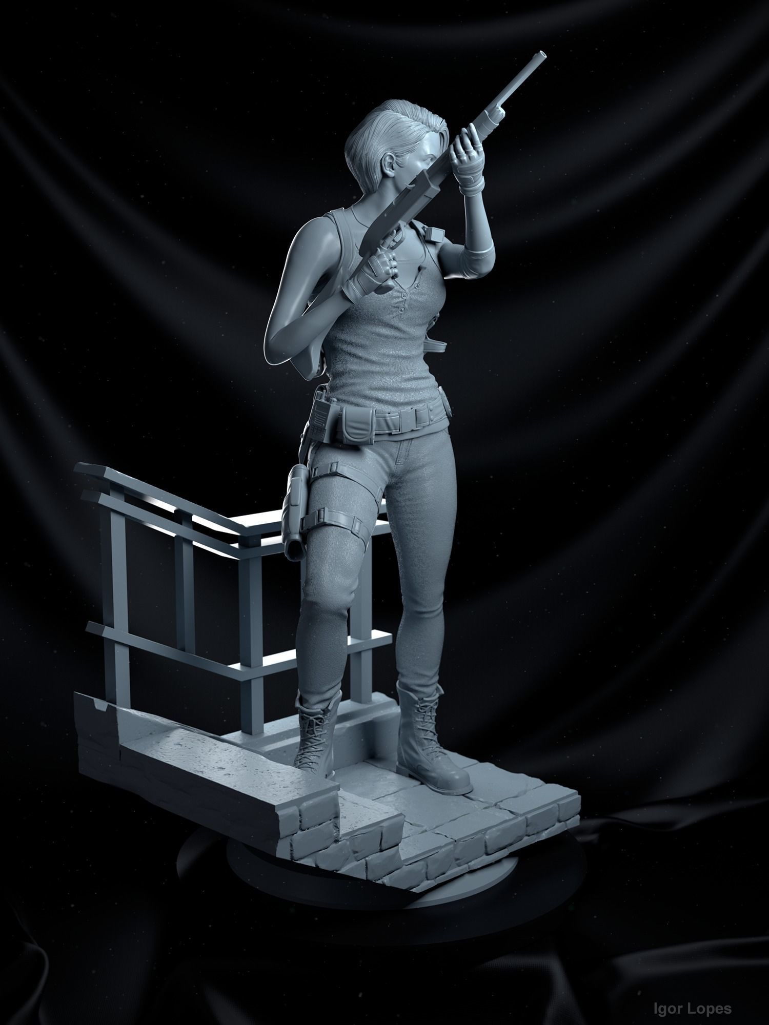 Jill Valentine Statue - Resident Evil 3 3D model 3D printable | CGTrader