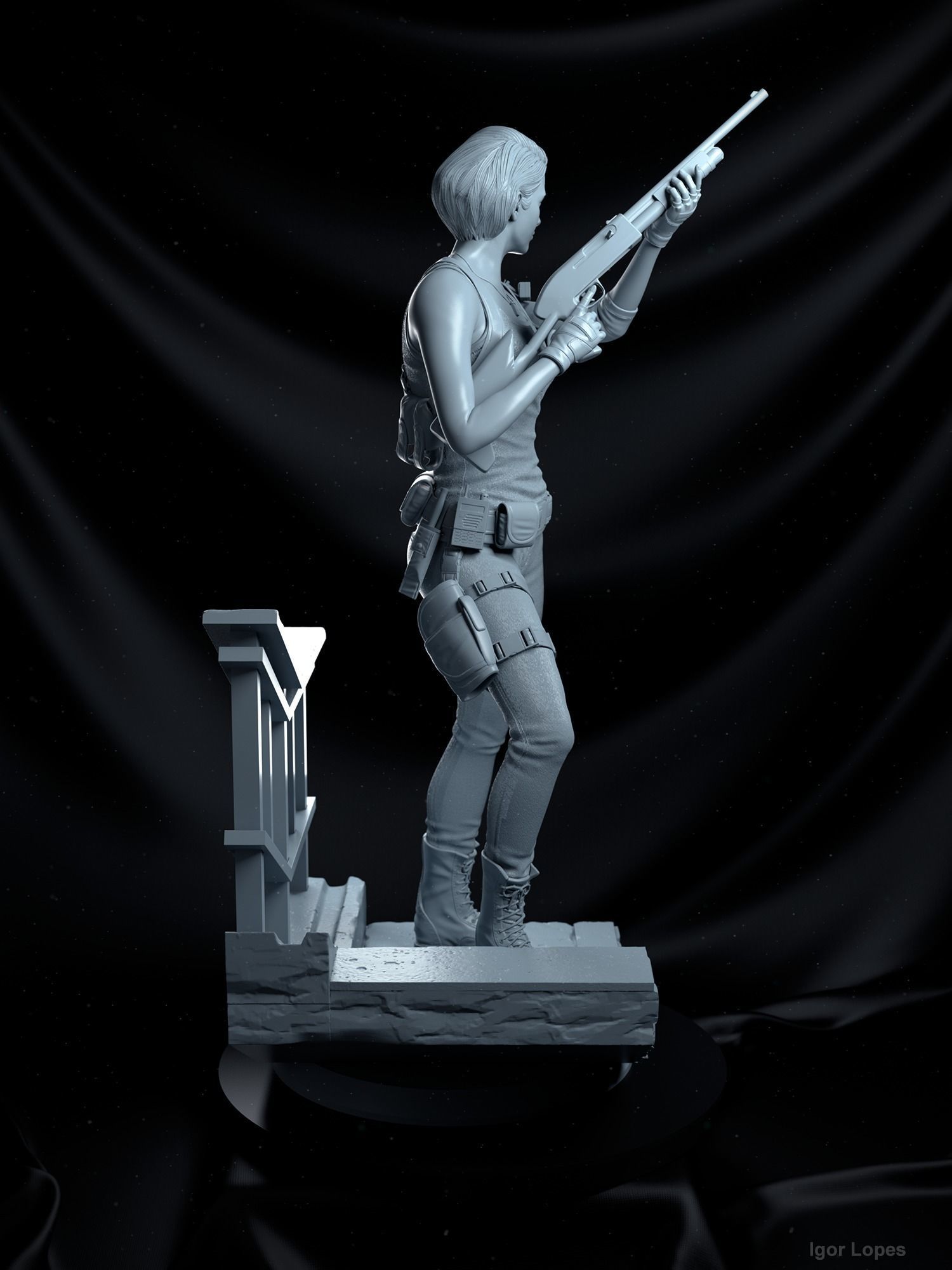Jill Valentine Statue - Resident Evil 3 3D model 3D printable | CGTrader