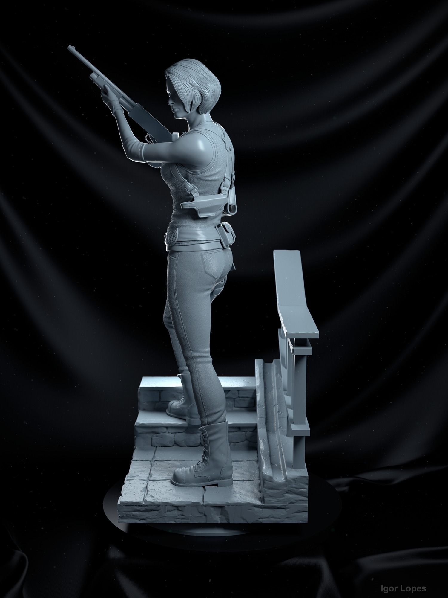 Jill Valentine Statue - Resident Evil 3 3D model 3D printable | CGTrader