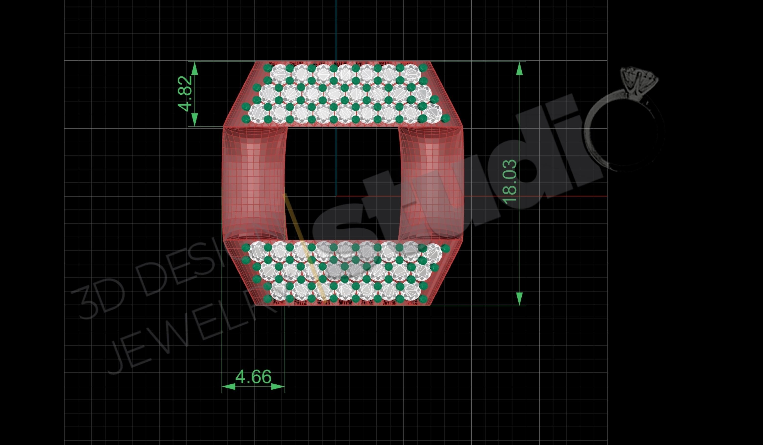 Cuban chain link design with gems 3d model 3D model 3D printable | CGTrader