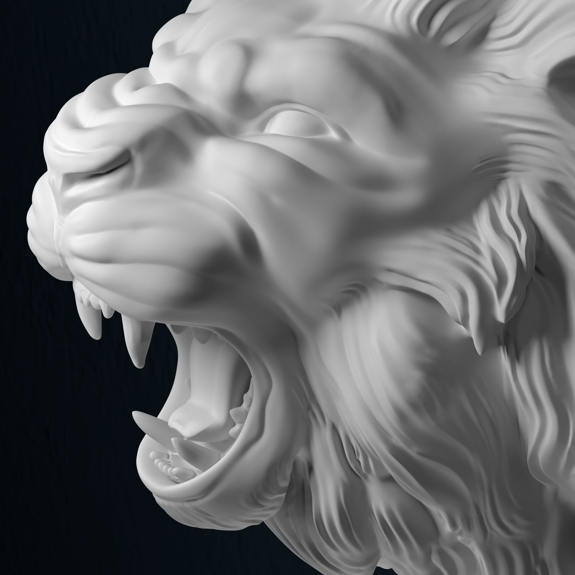 Growling lion 3D model 3D printable | CGTrader