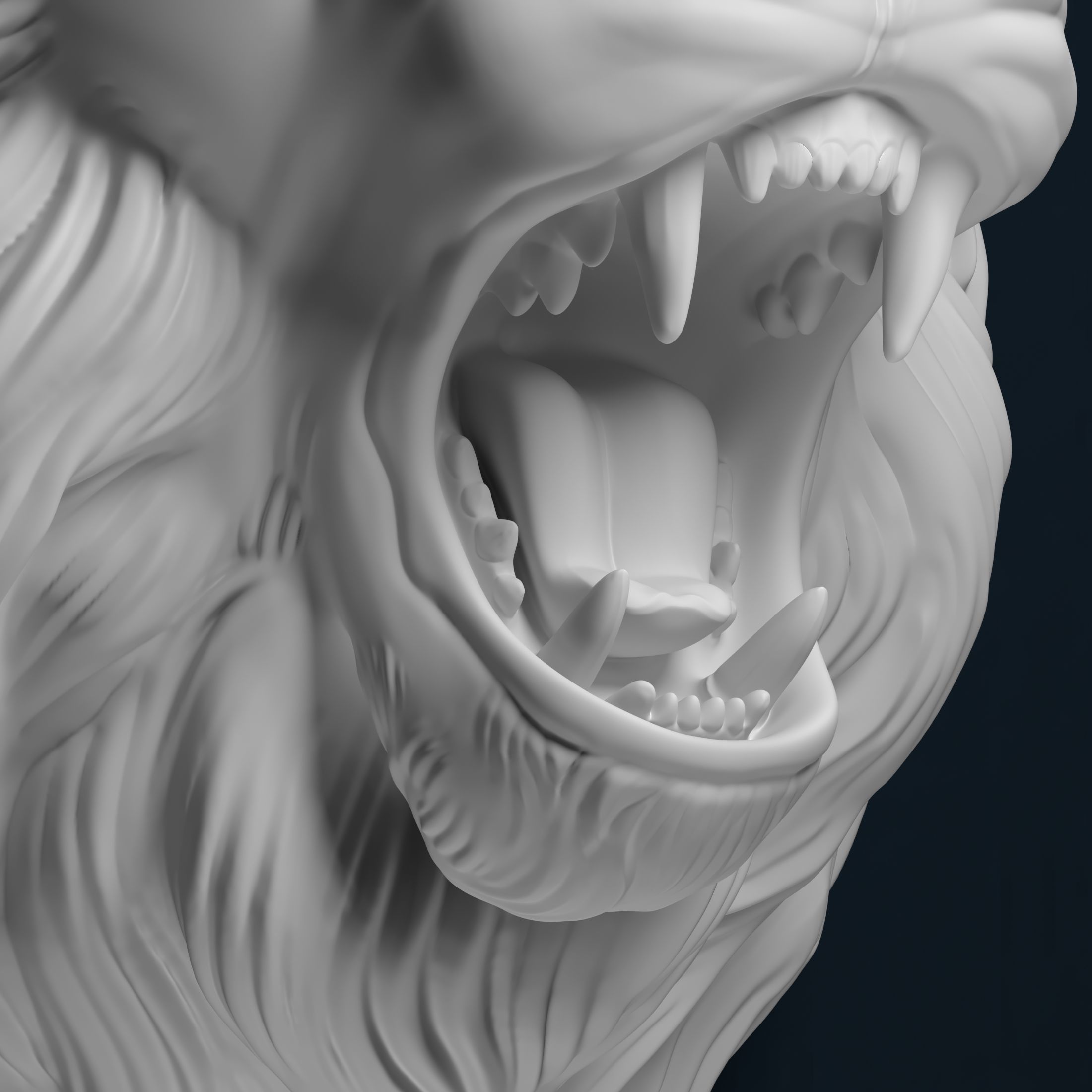 Growling lion 3D model 3D printable | CGTrader