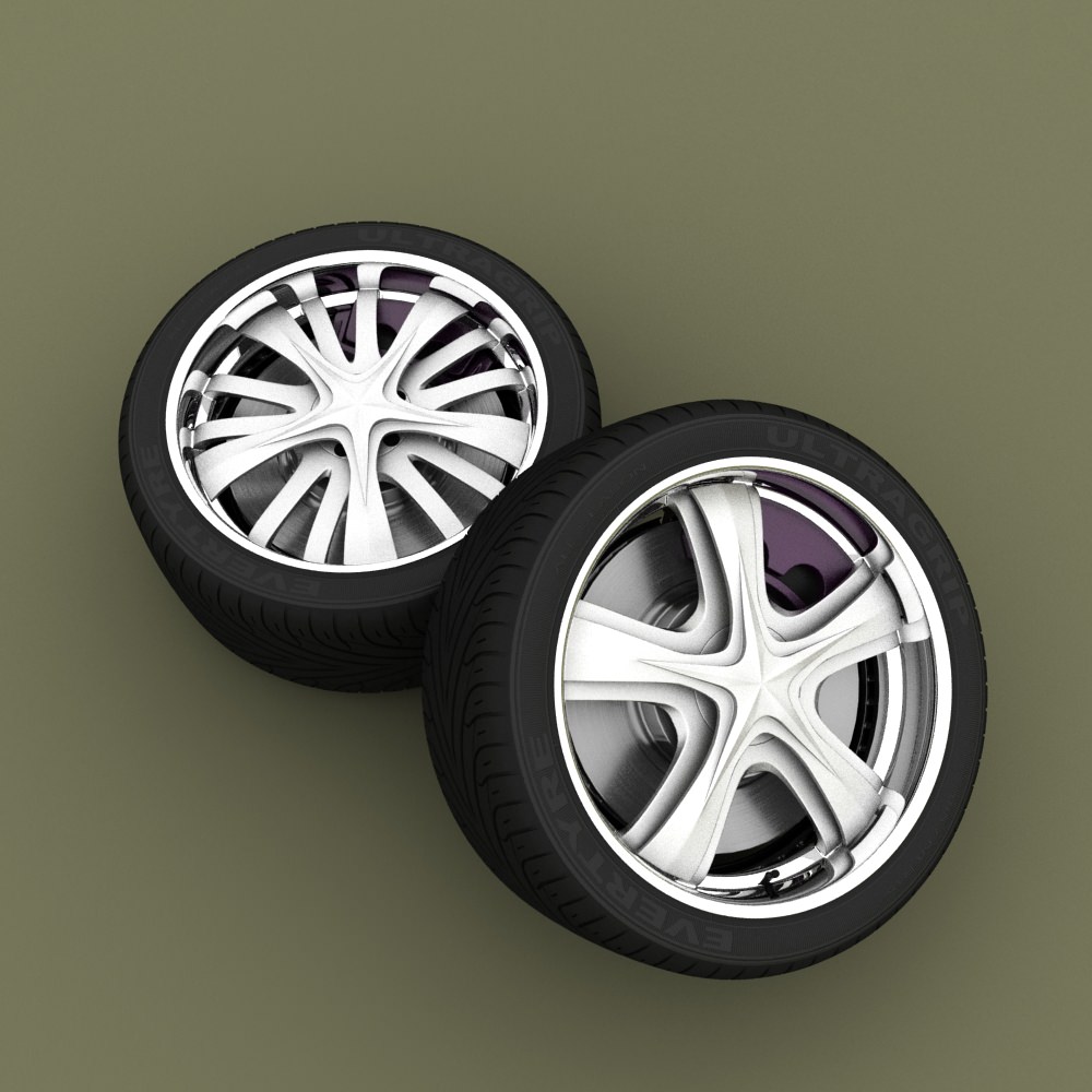 Car rotating rim free VR / AR / low-poly 3D model animated rigged ...
