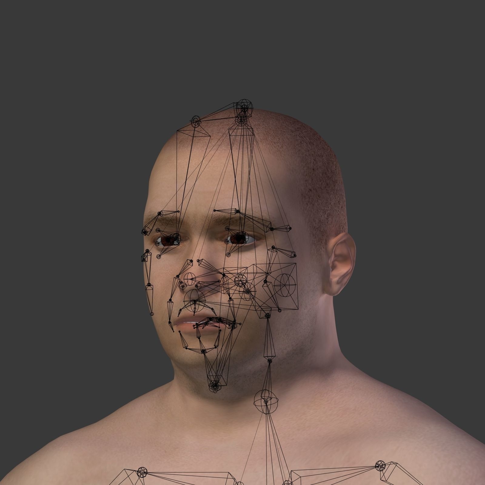 Fat Man 3D model rigged | CGTrader