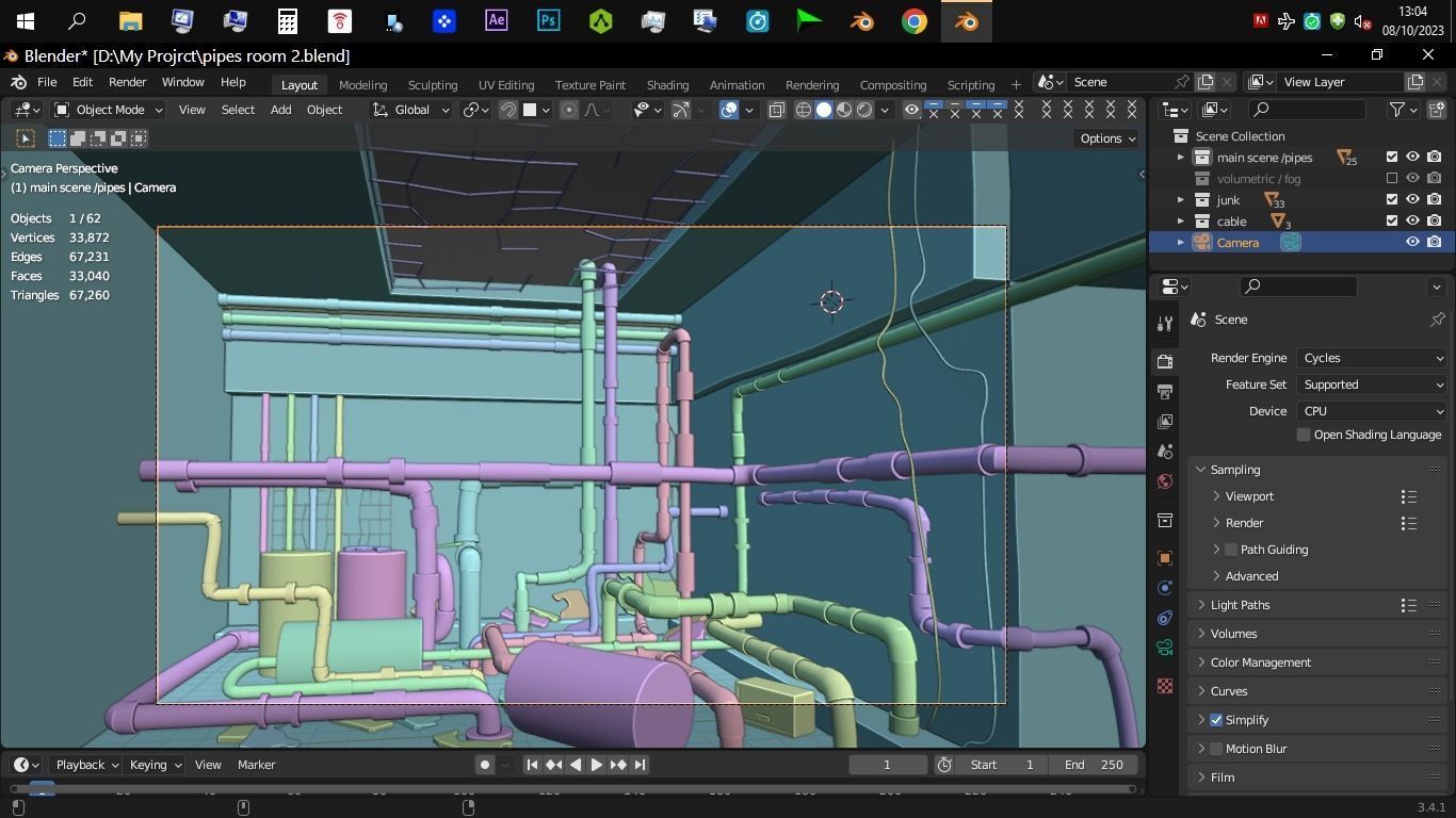 Pipes Room Scene 3D model | CGTrader