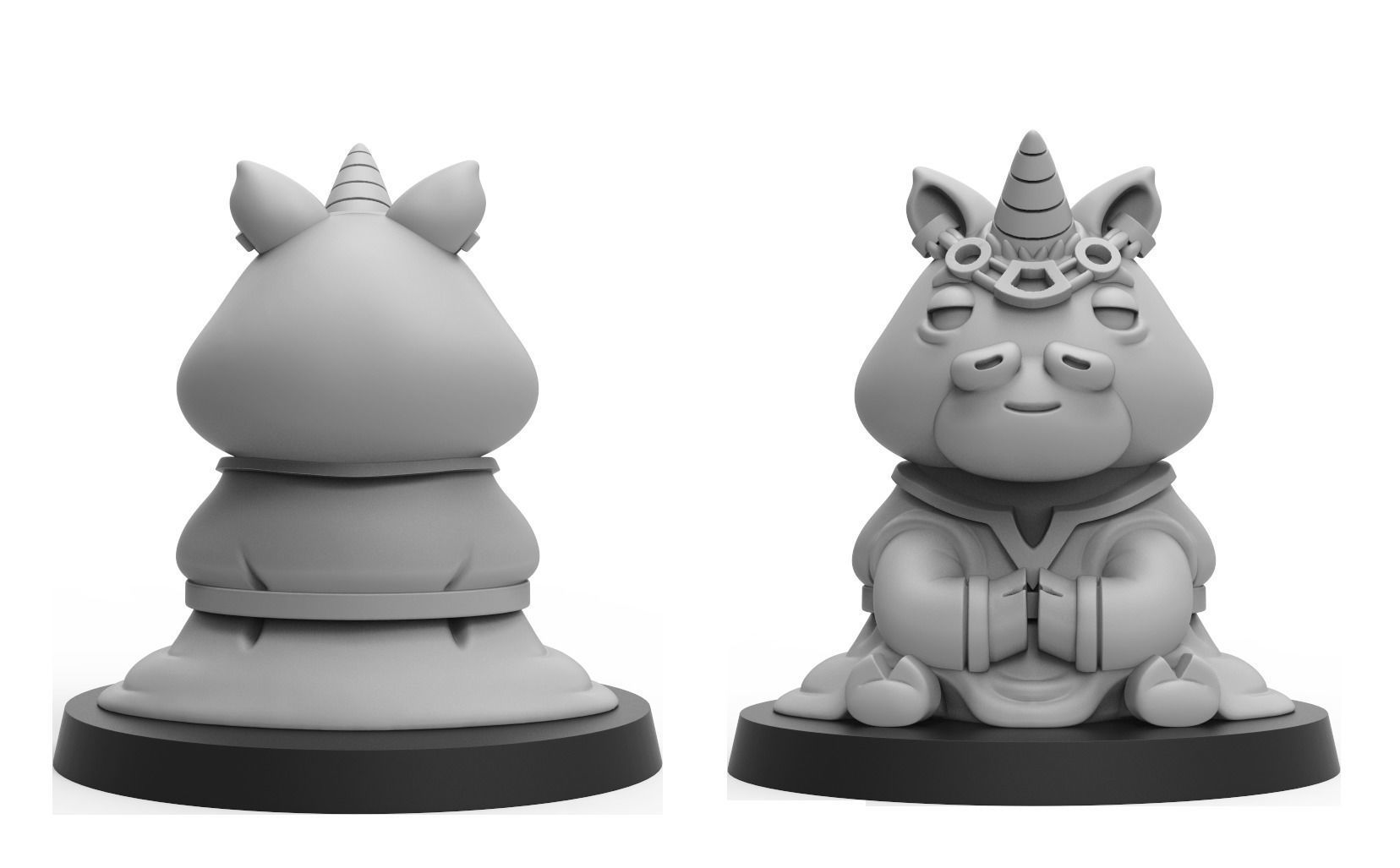 Heresylab - Chibi Unicorn Cleric 3D model 3D printable | CGTrader