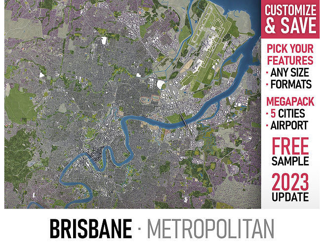 3D Model Collection Brisbane Metropolitan VR / AR / low-poly | CGTrader