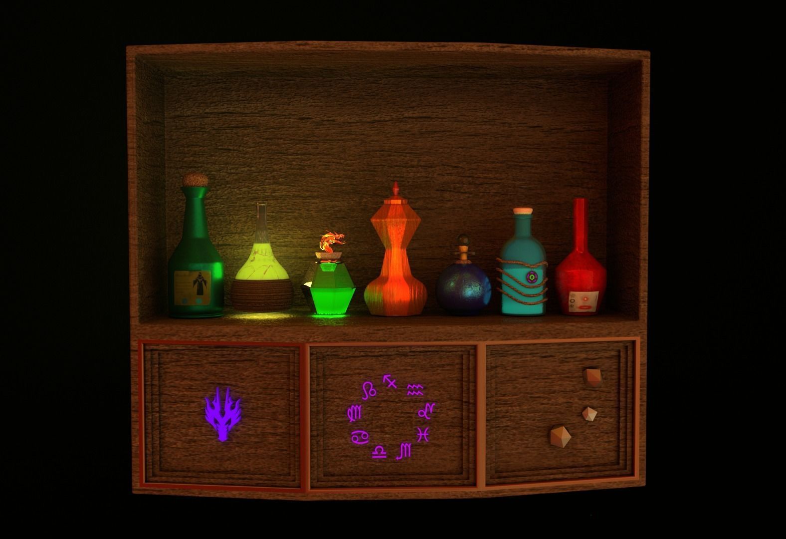 3D model set Alchemist potions 7pieces | CGTrader
